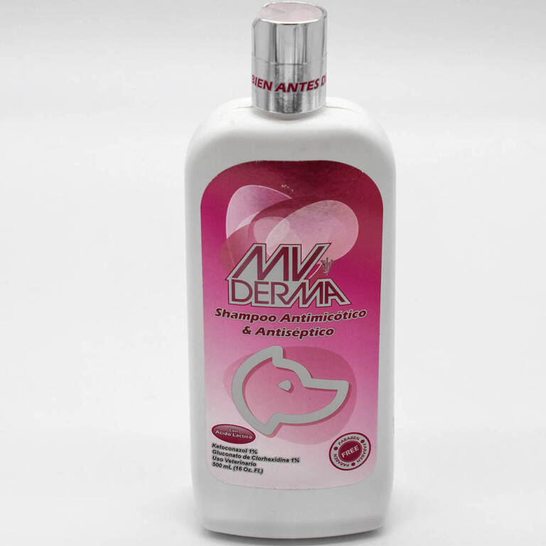 MV DERMA SHAMPOO ANTIMICÓTICO & ANTISÉPTICO 500ML – HappyPets